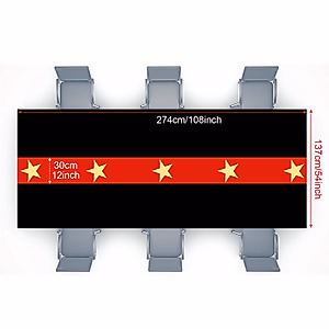 Oudain Movie Night Tablecloth Plastic Waterproof Rectangle Movie Theme Table Covers for Movie Theme Party Supplies Red Carpet Birthday Party Decor, 54 x 108 Inch(Star,3 Pcs)