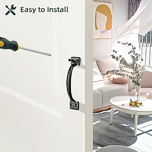 HOME MASTER HARDWARE 20 Pack 6-1/2 inch Gate Pull Door Handles Metal Gate Pulls Kitchen Furniture Cabinet Wardrobe Closet Drawer Handle Black with Screws