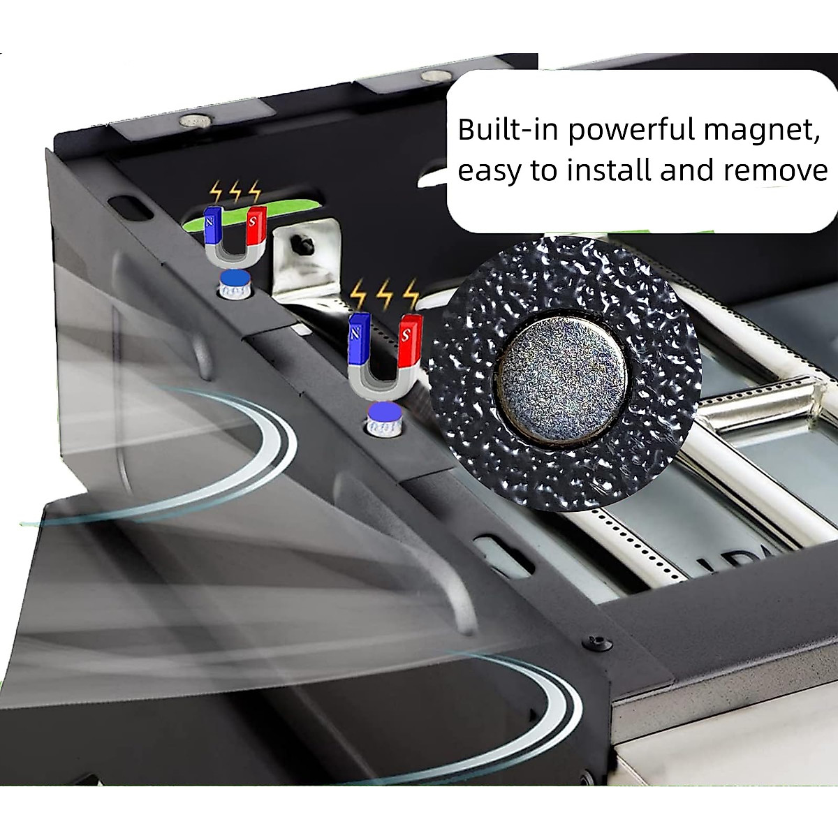 Wind Guards for Blackstone 28' Griddle, Magnetic Wind Screens, Blackstone Griddle Accessories, Fit for Blackstone Grill, Magnetic Stainless Steel Wind Screens Protect Flame Hold Heat(Iron, 28"inch)