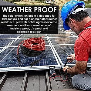 Solar Extension Cable With Male and Female Connectors - 30Ft 10AWG(6mm²), Solar Panel Wire Adapter for Home, Twin Wire Solar Panel Extension Cable, RV Solar Panels, and shop