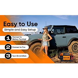 EZ FLATE M.O.A.B. Dual Air Compressor for 4x4 Offroad Vehicles, Fast Inflation, 12V Power, Easy to Use, Storage Bag