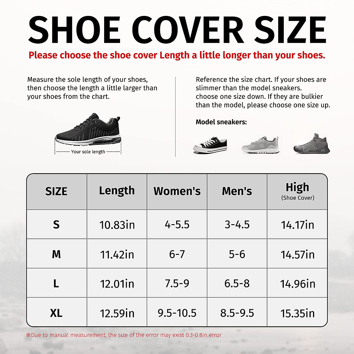 iCreek Waterproof Shoe Cover Galoshes Overshoes Men and Women Motorcycle Boot Rain Covers Easy Cleaning Heavy Duty Over Rubber Work Rubber Overshoe, Black，XL