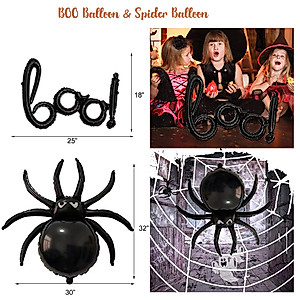 Halloween Decorations Party Supplies, Happy Halloween Banner, Halloween Foil Fringe Curtains, Boo Foil Balloon, Spider Foil Balloon, Halloween Photo Backdrop