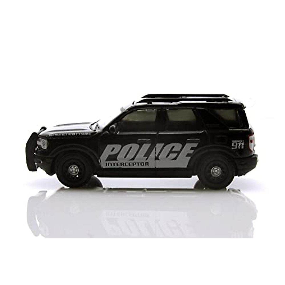 ModelToyCars 2021 Ford Bronco Sport - Police Interceptor, Black - Greenlight 30339 - 1/64 Scale Diecast Car