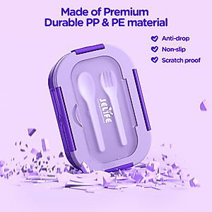 Jelife Lunch Box Kids Bento Box - 1300ml Large Bento-Style Bento Box Adults Lunch Box, Ideal Leak Proof Bento Lunch Box for Kids School, BPA Free Lunchbox Containers for Teens Toddlers, Purple
