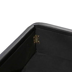 ATY Upholstered Queen Size Bed with Hydraulic Storage System, Platform Bedframe w/Faux Leather & LED Light Headboard, for Bedroom, Guestroom,Save Space, No Box Spring Needed, Black