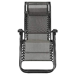 Zero Gravity Outdoor Lounge Chair Adjustable Folding Patio Reclining Chairs w/Sunshade Canopy+ Snack Tray for Travel Pool Yard Beach 2 PCS -Black