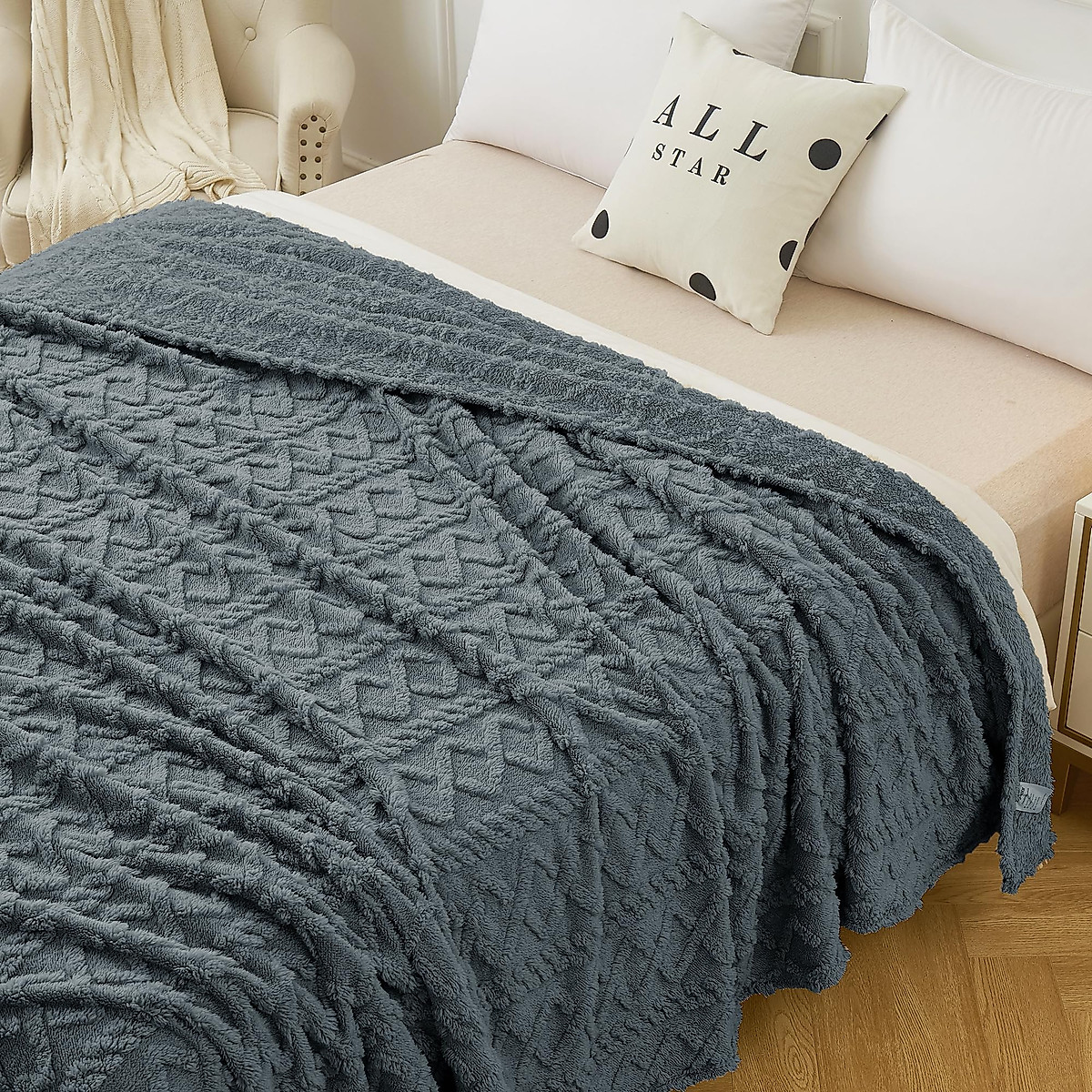 Aganear Fleece Throw Blanket - Cozy Soft Lightweight Fuzzy Throw Blanket for Women Portable Throw Blankets for Couch, Warm Gifts for Birthday, Christmas, Valentine's Day, Mother's Day(50"x60", Gray)
