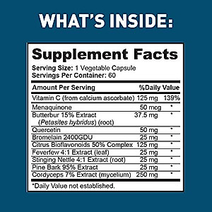 Dr. Tobias Lung Health, Lung Support Supplement, Lung Cleanse & Detox Formula Includes Vitamin C to Support Bronchial and Respiratory System, 60ct x2pack