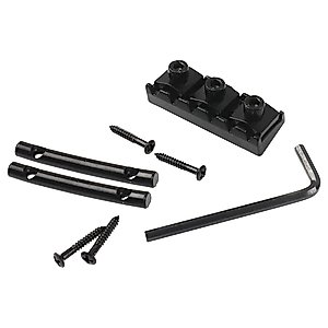 1Set Yootones Guitar Locking Nut & String Tension Bars String Retainers Compatible with Floyd Rose Tremolo Guitar Bridge (Black)