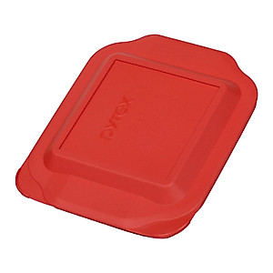 Pyrex (1) 234-PC 4qt & (1) 233-PC 3qt & (1) 222-PC 2qt Red Plastic Replacement Baking Dish Lids