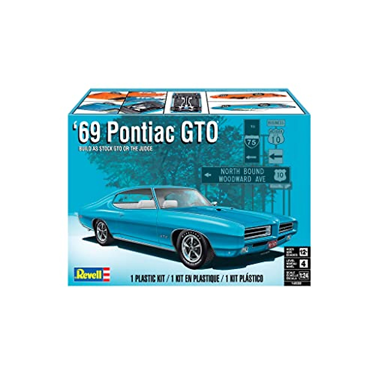Level 4 Model Kit 1969 Pontiac GTO 2-in-1 Kit 1/24 Scale Model by Revell