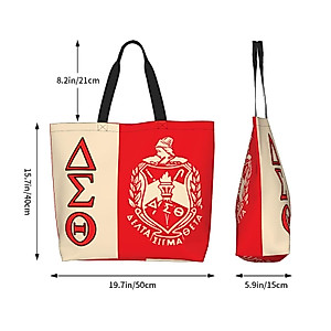 EUHFINLO Big Little Sorority Gifts Paraphernalia for Women, Large Capacity Shopping Tote Bag, Water-Resistant Material