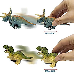 4 Pack Jumbo Eggs with Dinosaur Pull Back Cars, Dinosaur Toys for Kids,Dino Vehicles for Christmas Party Favors,Goodie Bag, Birthday Gifts