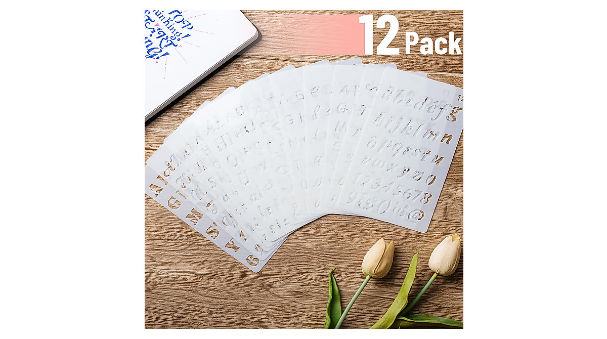 Mr. Pen Letter Stencils 12-Pack for Bullet Journaling & Crafts
