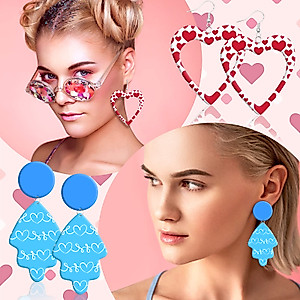 Rumia 114Pcs Polymer Clay Earring Making Kit: 6 Stencils, 9 Colors & Shapes, Tools & Accessories - Valentine's Day Gift