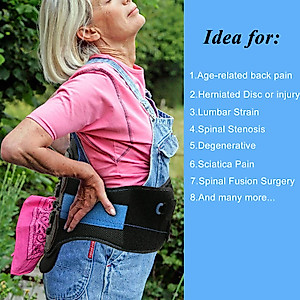 LSO Back Brace with Maximum Decompression Plate&Adjustable Arch Back SupportDual Pulley System Lumbar Support Belt for Herniated Disc Pain ReliefSpine StenosisSciaticaScoliosis(L XL fit belly 35 47 )
