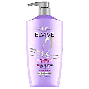 L'Oreal Paris Elvive Hyaluron Plump Hydrating Shampoo for Dehydrated, Dry Hair Infused with Hyaluronic Acid Care Complex, Paraben-Free, 26.5 Fl Oz