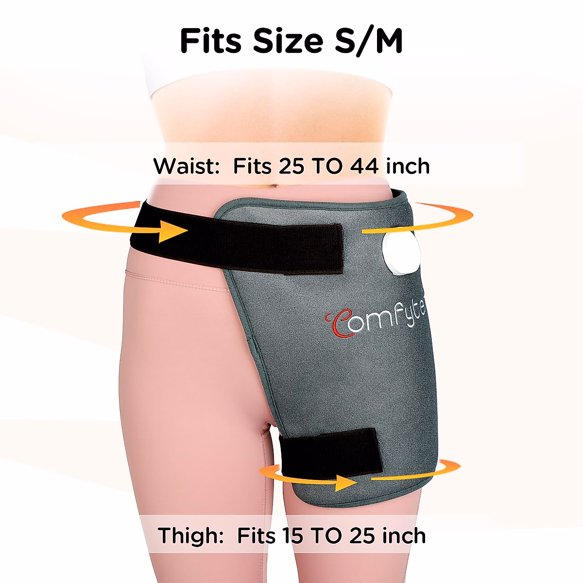 Comfytemp Hip Heating Pad for Hip/Sciatica Pain Relief - FSA HSA Eligible Hip Brace, Birthday Gifts for Mom/Women/Wife/Men, Lower Back/Thigh/Buttock Electric Heat Pad, Hot Physical Therapy(S/M)