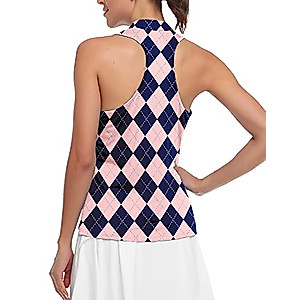 Soneven Sleeveless Golf Shirts Moisture Wicking V Neck Racerback Golf Polo Shirts Tennis Tanks Tops