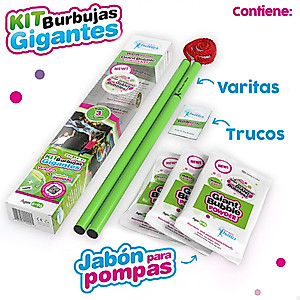 WOWmazing Giant Bubble Powder Kit: Include Large Bubble Wand and 3 Packet of Big Bubble Powder (Makes 3 Gallons) | Outdoor Toy for Kids, Boys, Girls | Powder Made in USA