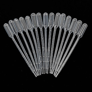 KINGLAKE Plastic Transfer Pipettes 1ml,Essential Oils Pipettes,Gradulated,Pack of 100