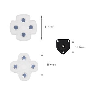 Micro Traders 3 Sets Conductive Silicon Button Pads Controller Button Replacement Repair Part Compatible with Sony Playstation 4 PS4 Controller