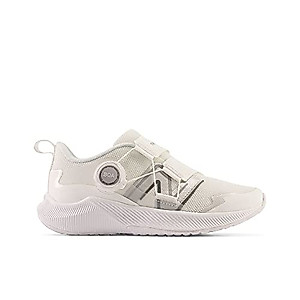 New Balance Girls Dynasoft Reveal V4 Boa, White/Silver Metallic/Iridescent, 2 Little Kid