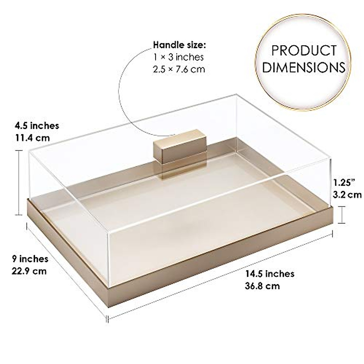 Elavain Acrylic Cake Stand | Multifunctional Serving Tray | Elegant Rose Gold Food Tray with Clear Lid | Perfect as a Cake Box and Serving Platter for Party, Home and Kitchen | Shatter Resistant