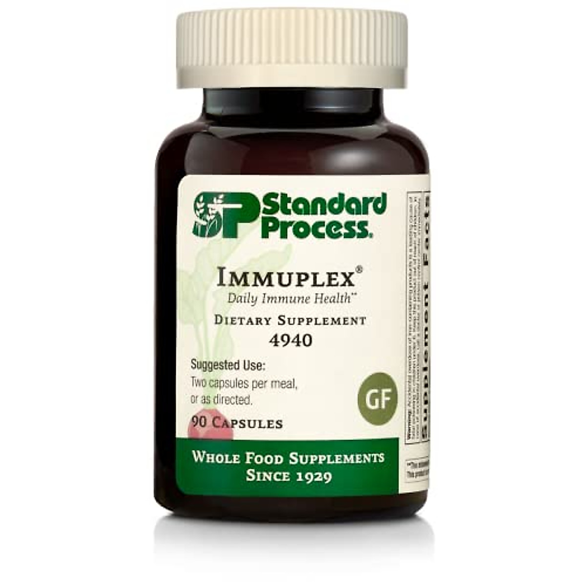 Standard Process Immuplex - Whole Food Immune Support and Antioxidant Support with Chromium, Folate, Vitamin B6, Copper, Selenium, Vitamin A - 90 Capsules