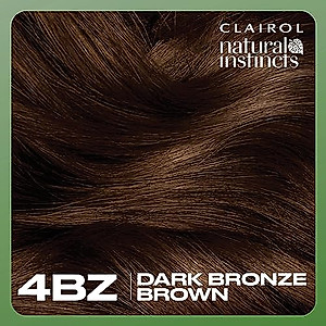 Clairol Natural Instincts Demi-Permanent Hair Dye, 4BZ Dark Bronze Brown Hair Color, Pack of 1