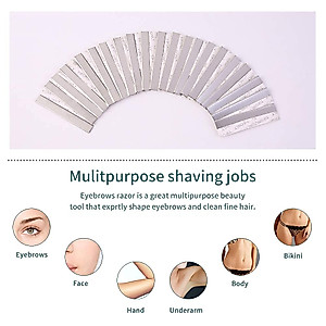 ANMIREKEN Eyebrow Razor, 20Pack Eyebrow Trimmers, Multipurpose Tool for Trimming and Shaving Eyebrows, Facial Razor, Face Razors, Eyebrow Trimmer, Shaper Shaver for Women and Men, Creamy (White)