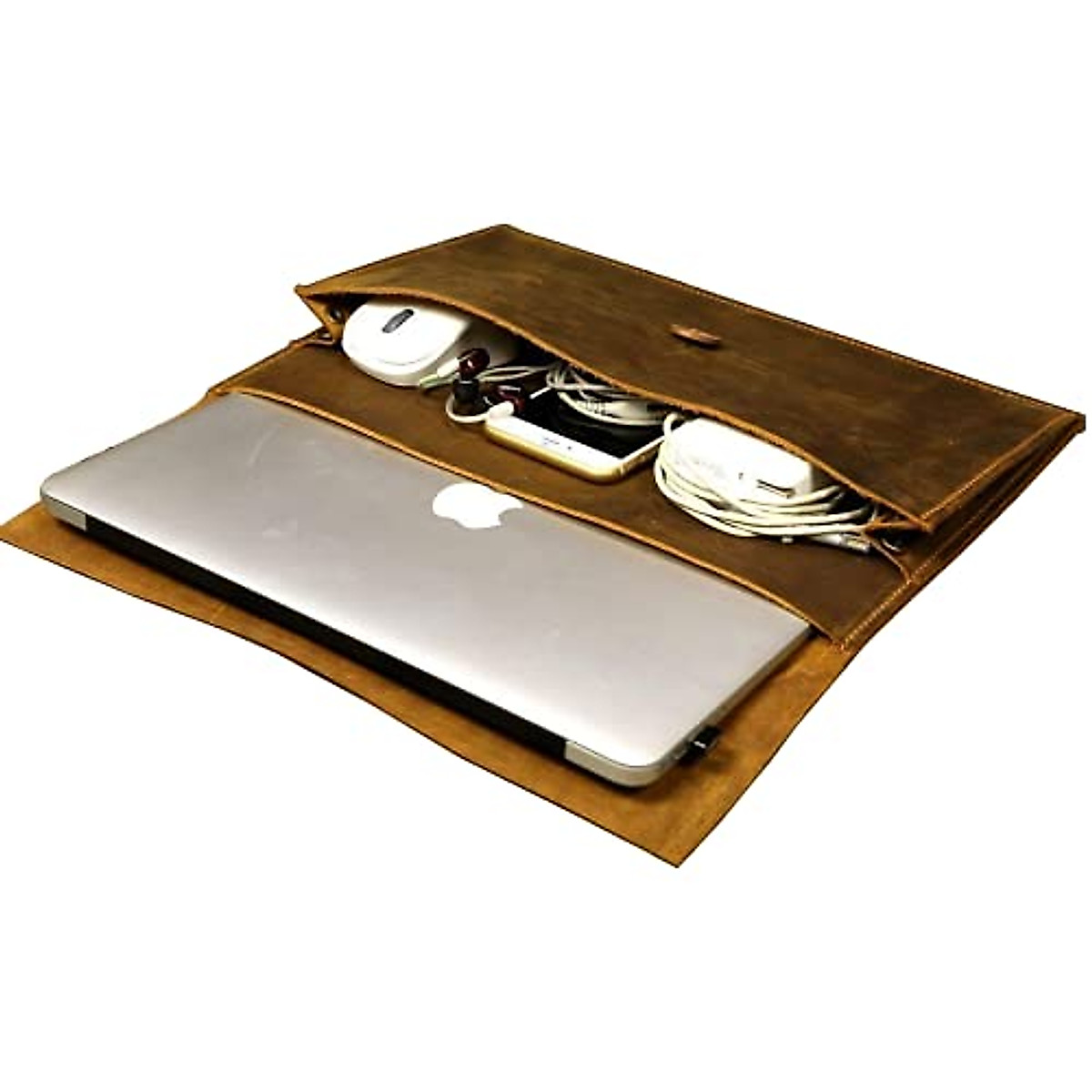 Handmade leather macbook sleeve case for new macbook 12 / macbook air 11 13 / macbook pro retina case/leather laptop case bag - MACX05S-B