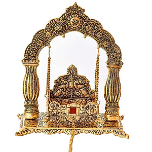 RNB Store Metal Krishna Jhula, Laddu Gopal Jhula, for Home and Office Jhula Suitable for Size 0 to 2