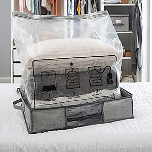 Simplify 2-in-1 Under The Bed, Durable, Airtight/Waterproof Seal, Space-Saving Environmentally Friendly, Protects Against Water & Dust Vacuum Storage Bags, Heather Grey