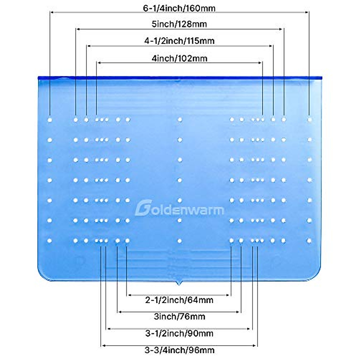 goldenwarm Cabinet Pull Template Door Template Drawer Pull Drill Template 1 Pack - TM160 Cabinet Handle Drill Mounting Drill Mounting Template