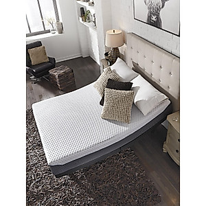 Signature Design by Ashley Queen Size Chime Elite 10 Inch Plush Green Tea & Charcoal Gel Memory Foam Mattress with Micro Cool Cover