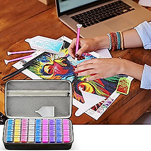 Diamond Painting Storage Containers, Bead Organizer Case with 108 Gird Tools Box, Sticker & Funnel Plate. Paint Art Accessories Holder for DIY 5D Embroidery Craft, Nail Diamonds and Jewelry (Box Only)
