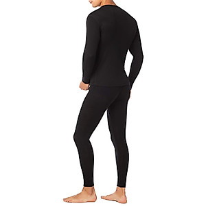 LAPASA Men's 100% Merino Wool Base Layer Set Lightweight Thermal Underwear Activewear Long John Top Bottom M31 Large 1. Lightweight Black 1 Set