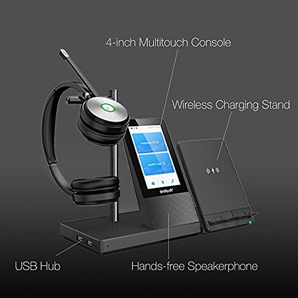 Global Teck Worldwide GTW Yealink WH66 Duo Stereo Teams Certified DECT Headset, Connects to Deskphone, PC/Mac, Softphones - Works with Teams, Zoom, RingCentral, 8x8, Vonage, with Microfiber Included