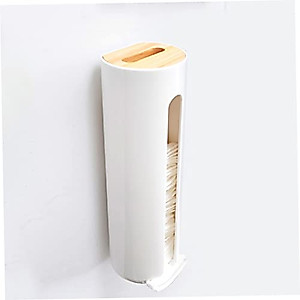 Eioflia Really Useful Box Plastic Storage Box Cotton Pad Dispenser Wall Mounted Cosmetic Make Up Cotton Pads Holder Storage Container with Lid