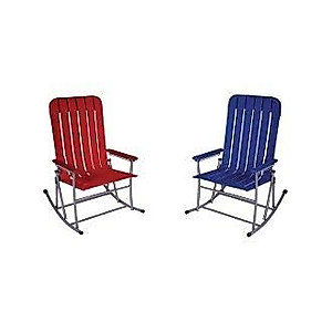 EEZ RV Products Premium Patio/Outdoor Folding Rocking Chair - Blue