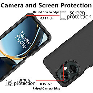 AZSXLG for Oneplus Nord N30 5G Case, Defender Case Heavy Duty Shockproof Dustproof 3 in 1 Rugged Protective Phone Cover for Oneplus Nord N30/ CE 3 Lite 5G (Black, N30)