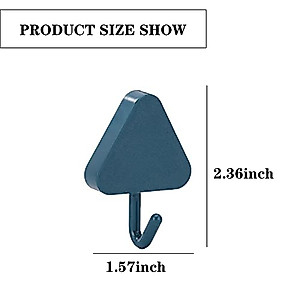 Key Hooks for Wall, Adhesive Hooks Removable Wall Hangers Hooks for Entryway Door Bathroom Kitchen Dark Blue（5 Packs） (b2347)