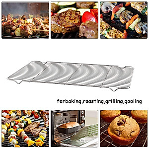 Zacfton Cooling Rack Set of 3, Baking Rack Stainless Steel Wire Rack for Baking Cooking Roasting Grilling Cooling, 15” x 11” x 0.5” Wire Racks, Fit Various Size Cookie Sheets Oven