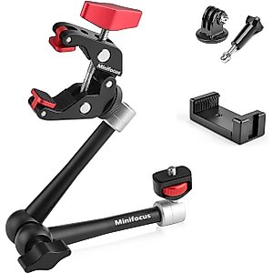 11'' Articulating Friction Magic Arm Super Camera Clamp Mount Cell Phone Holder Action Camera Adapter Kit for DSLR Camera LCD Monitor Vlog Rig Video LED Light Microphone Cage Camcorder Projector