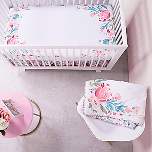 My Tiny Moments Painterly Floral Photo Op Fitted Crib Sheet
