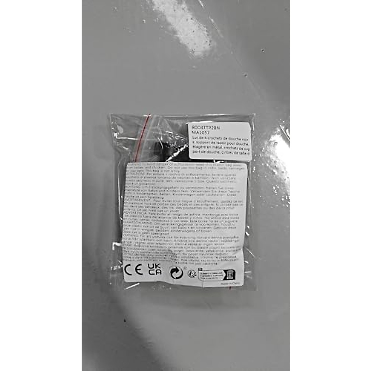 4Pcs Shower Caddy Hooks, Black Shower Hooks Razor Holder for Shower, Metal Shelf Basket Rack Hooks Shower Hanger Bathroom Hangers Organizers, Double Hook Shower Shelf Hooks for Loofah Sponge(Black)