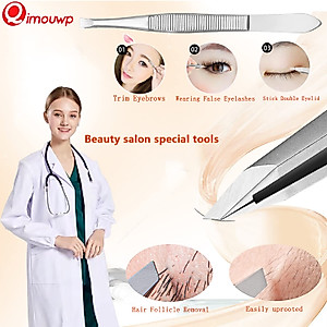16 PCS Pimple Popper Tool Kit, Blackhead Remover Tools, Acne Extractor Tool, Cyst Removal Tool, Professional Stainless Steel Tweezers for Eyebrows Pimple Blemish Hair Removal, Tools for Beauty Salons