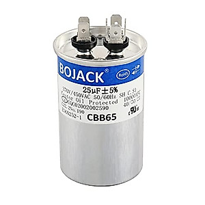 BOJACK 25 uf 370V 450V AC CBB65 Motor and Fan Starting Round Capacitor 25 MFD 10000AFC